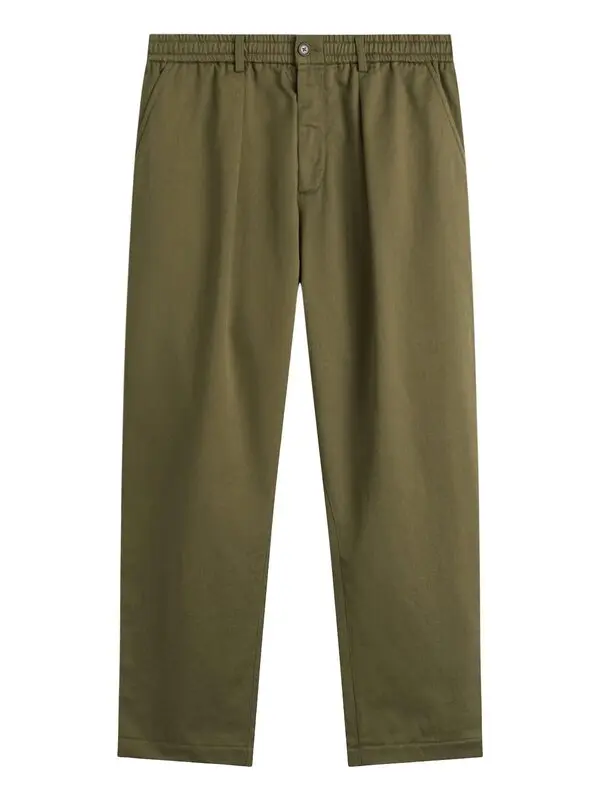 Universal Works Twill Pleated Track Pant - Light Olive