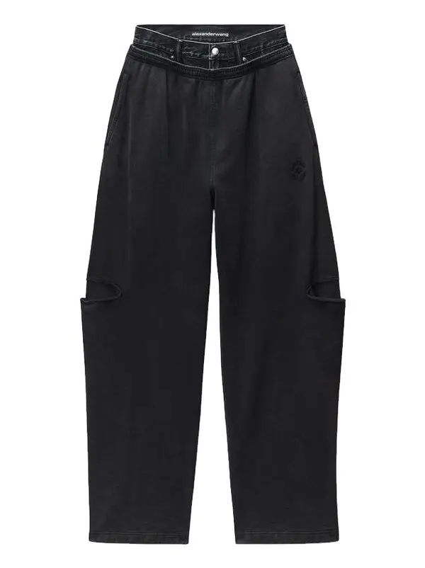 Alexander Wang Denim Waist Sweatpant - Washed Black/grey Aged