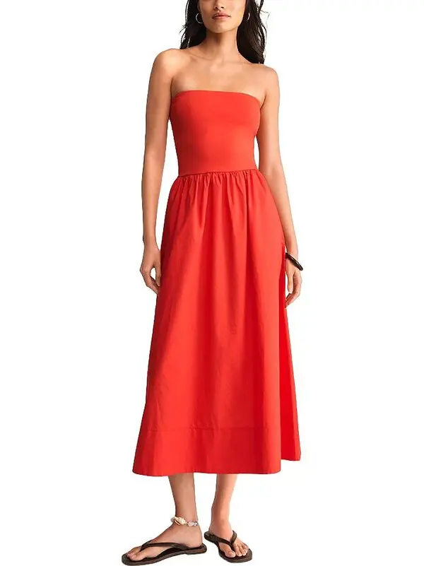 Z Supply Strapless Midi Dress - Lychee