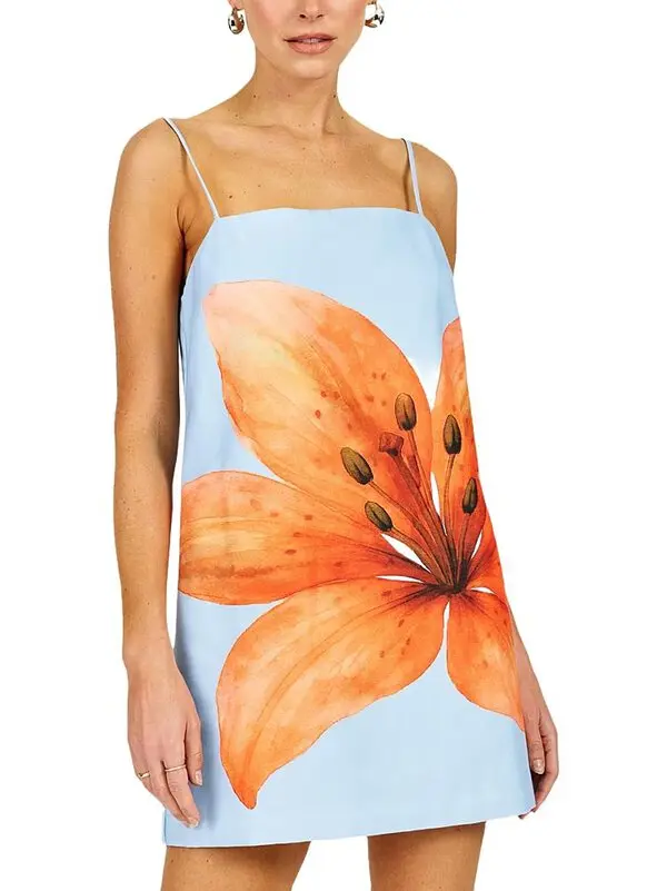 Line & Dot Avah Mini Dress - Blue Orange