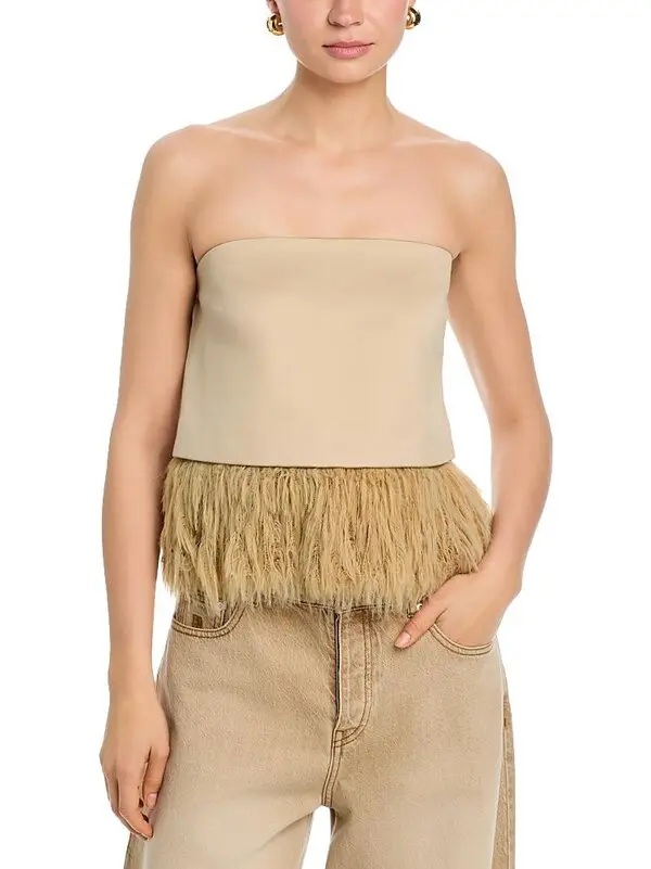 BY MALENE BIRGER Melva Fringed Bandeau Top - Old Beige