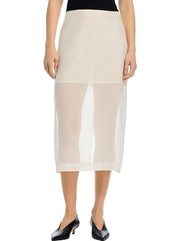 BY MALENE BIRGER Sheer Silk Organza A-line Skirt - Soft White