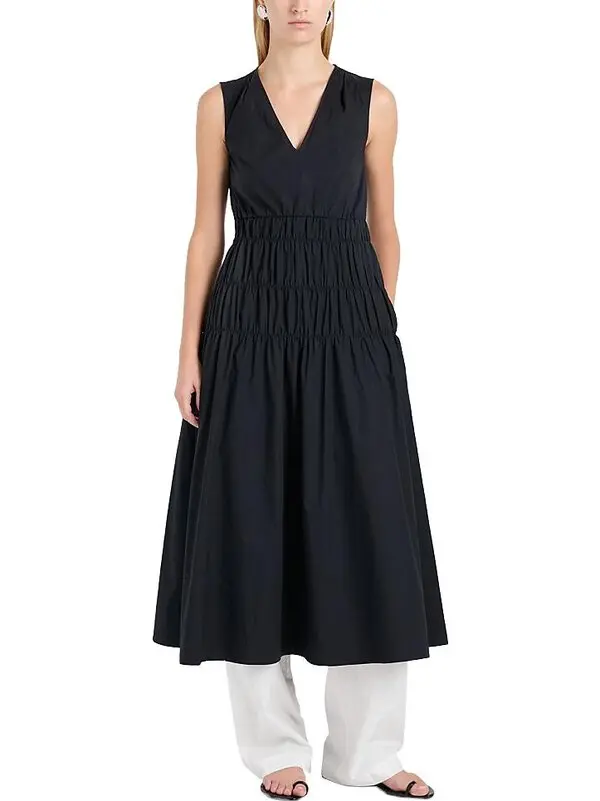 Proenza Schouler White Label Loren Poplin Dress - Black
