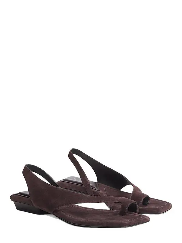 Rag & Bone Liv Slingback Sandals - Dark Chocolate Suede