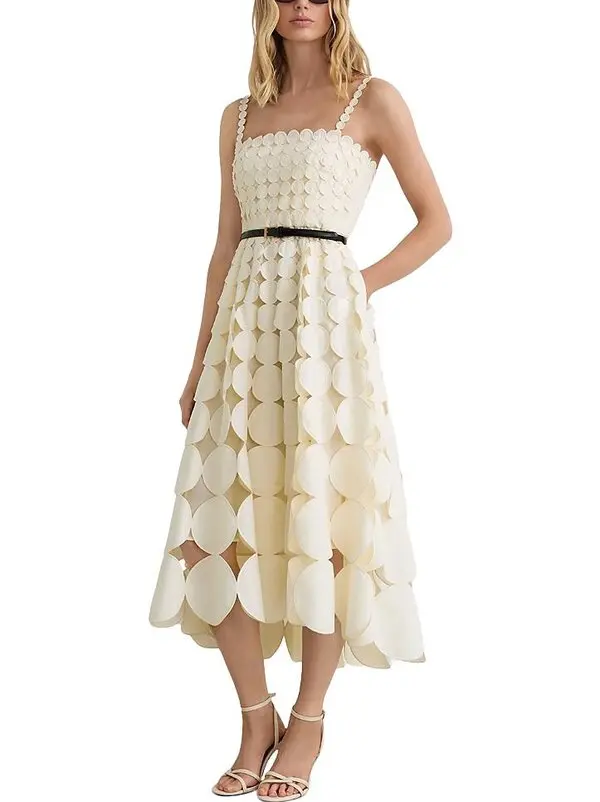 REISS Gigi Fit And Flare Dress - Cream