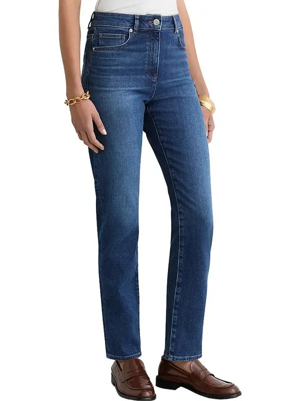REISS Isabel Mid Rise Slim Jeans - Mid Blue