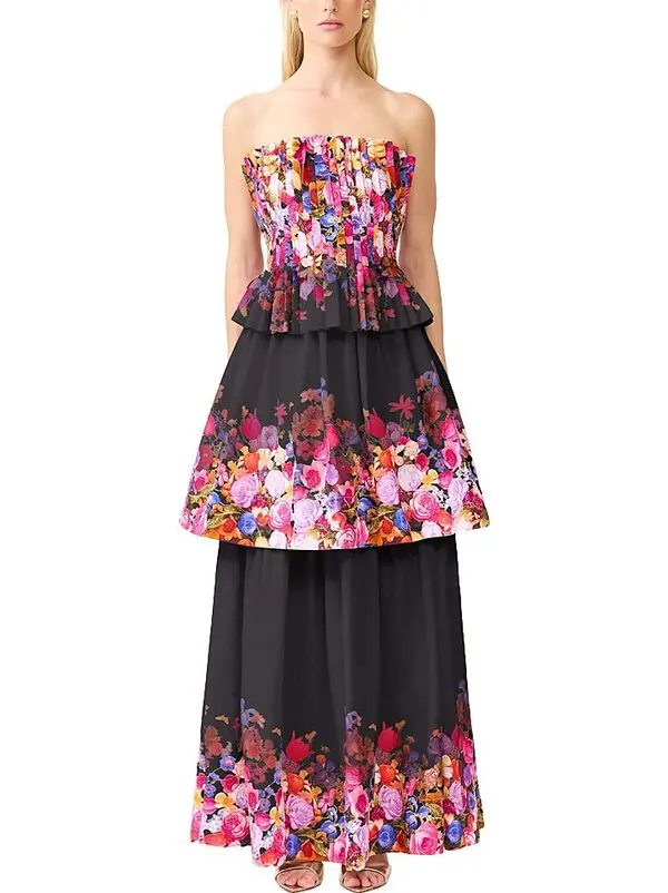 ELLIATT Alice Tiered Gown - Black Multi