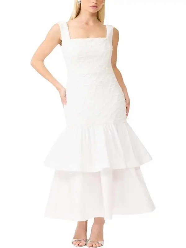 ELLIATT Alexandra Tiered Gown - White