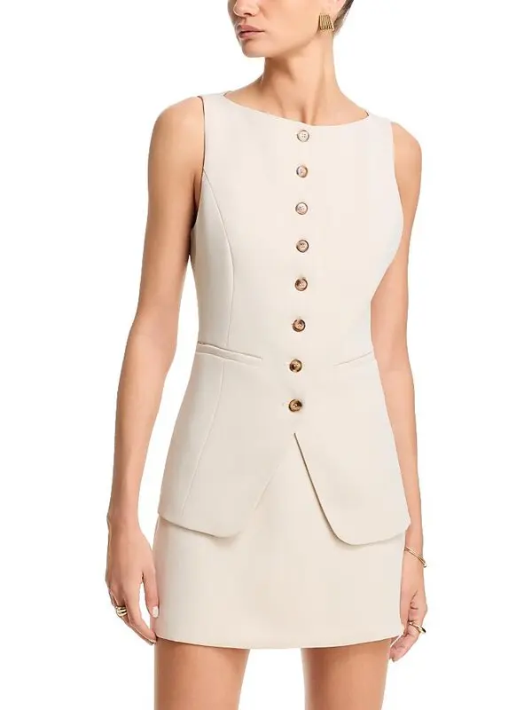 Aqua Boat Neck Vest - Light Tan