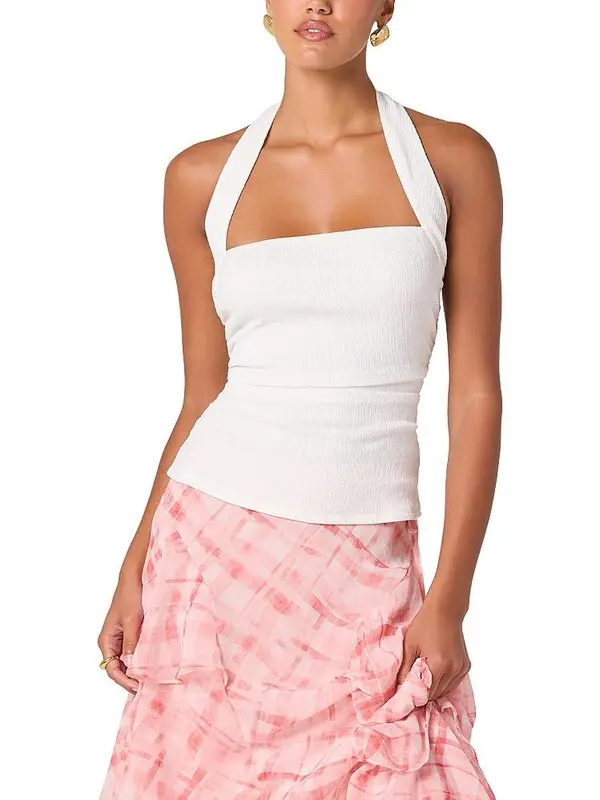 Astr The Label Tate Halter Top - Off White