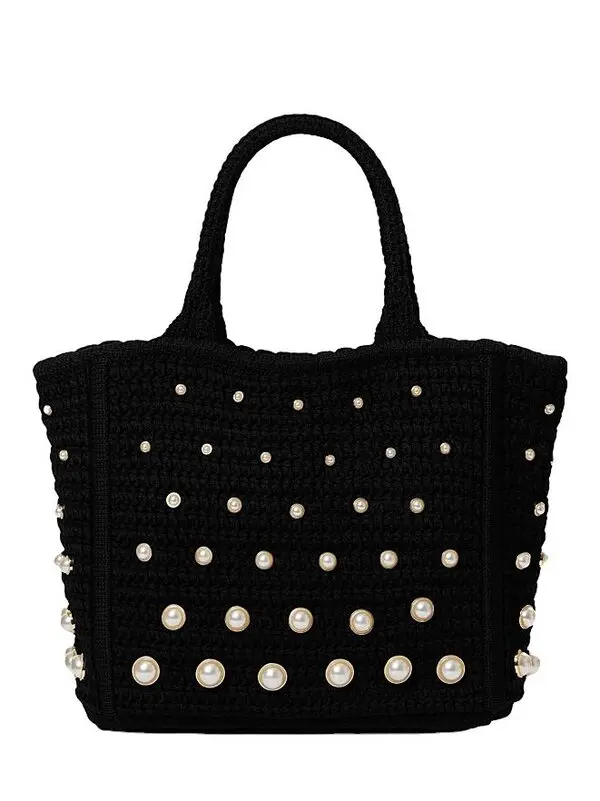Sandro Eulalia Crochet Tote - Black