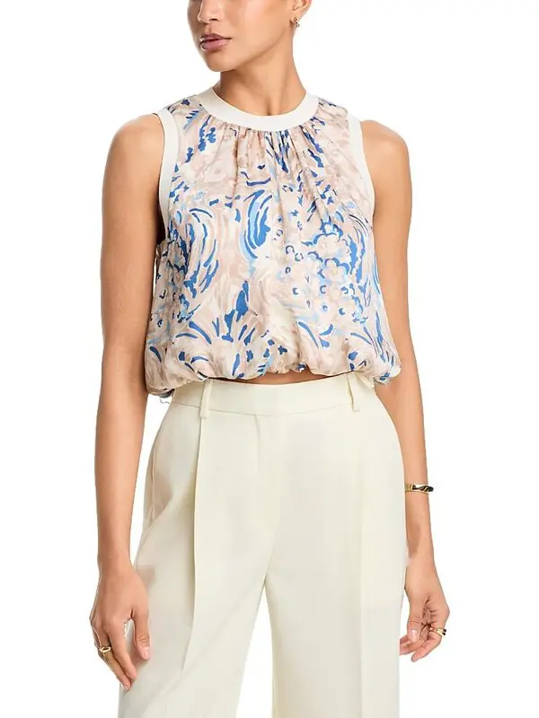 Cinq À Sept Sleeveless Printed Blouse - Neutral Multi