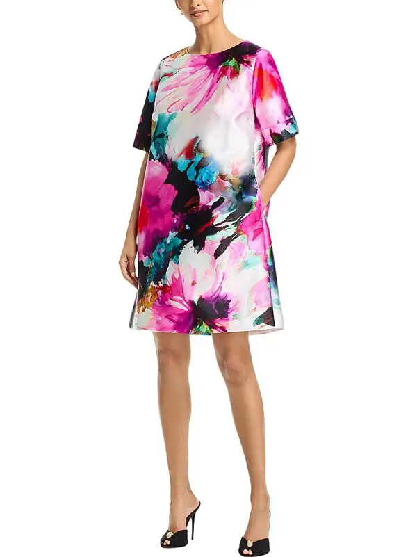 Caroline Rose Floral Print Sheath Dress - Multi/white
