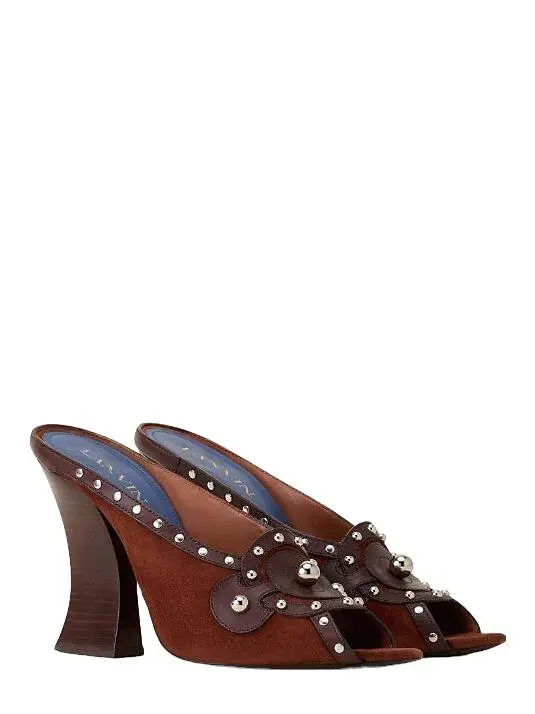 LANVIN Eclipse Arch Heeled Mule - Chestnut