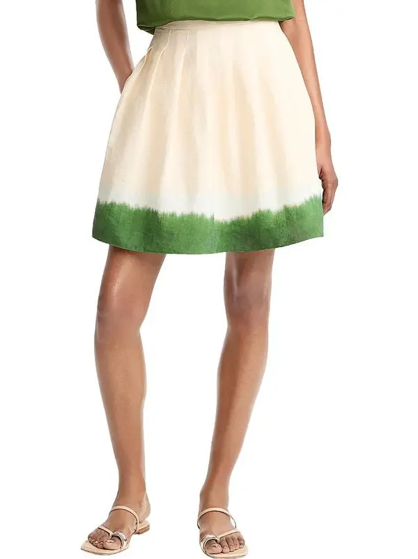 Vince Dip Dye Pleated Skirt - Porcelain/herba