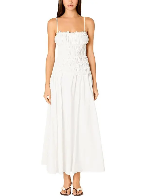 NIA Dante Sleeveless Ruched Maxi Dress - White