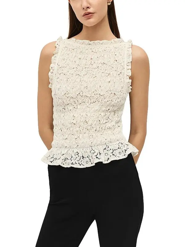 ELODIE THE LABEL Veda Lace Top - Canoli Cream