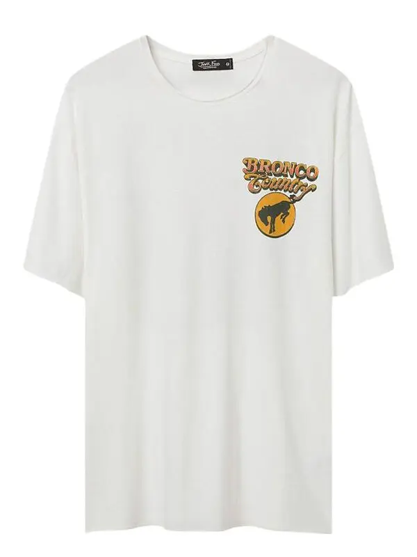 Junk Food Clothing Bronco Country" Graphic T-shirt - Vintage White