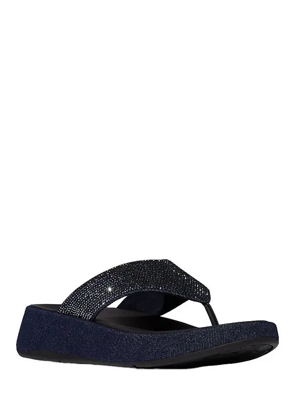 Fitflop F-mode Thong Wedge Sandals - Dark Denim