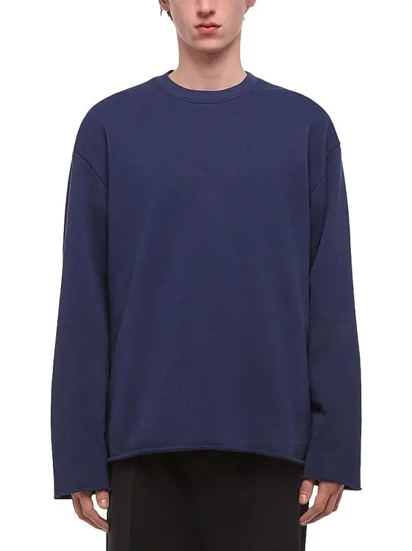 Helmut Lang Raw Hem Crewneck Sweatshirt - Indigo