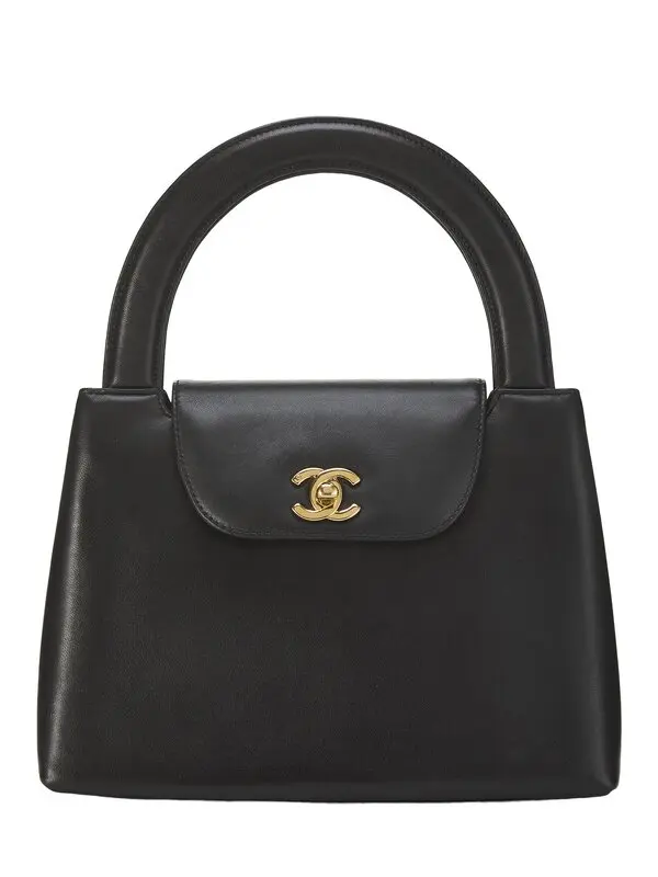 Chanel Lambskin Party Kelly Top Handle Bag - Black