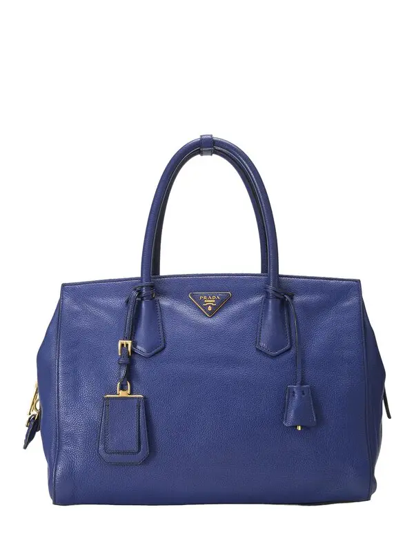 Prada Vitello Daino Convertible Handbag - Blue