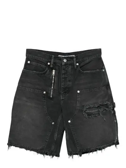 Alexander Wang Zip Mid Rise Carpenter Short - Vintage Black