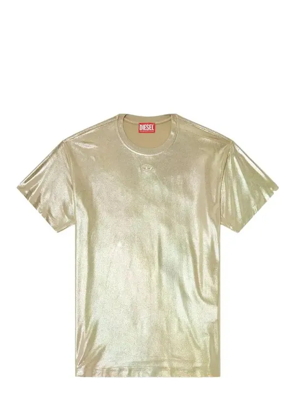 DIESEL® T-normy-aa2" T-shirt With Metallic Effect - Gold