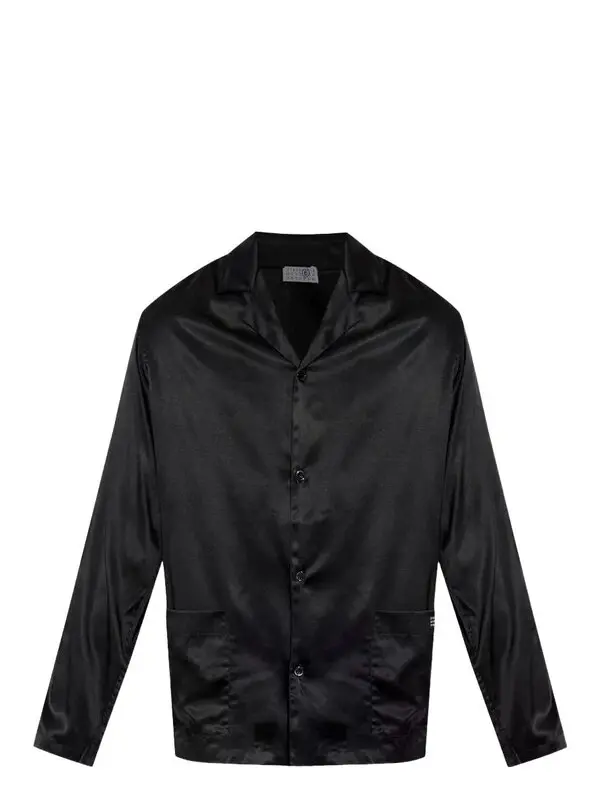 MAISON MARGIELA Satin-finish Patch-pocket Pajama Shirt - Black