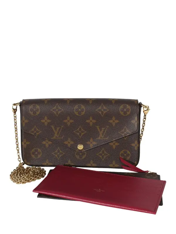 LOUIS VUITTON Monogram Canvas Felicie Pochette Shoulder Bag - Brown