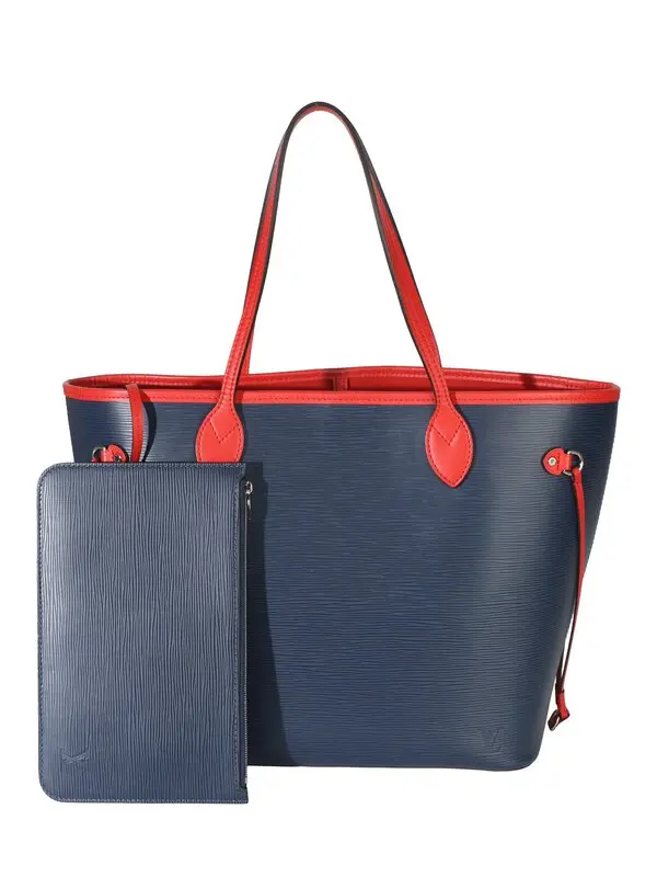 LOUIS VUITTON Epi Leather Neverfull Mm Tote Bag With Pochette - Blue