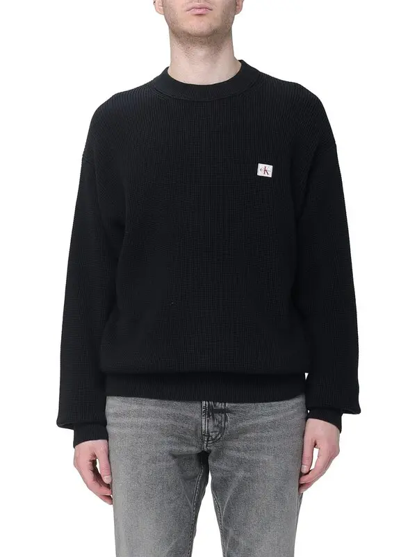 Calvin Klein Textured Crewneck Pullover - Black