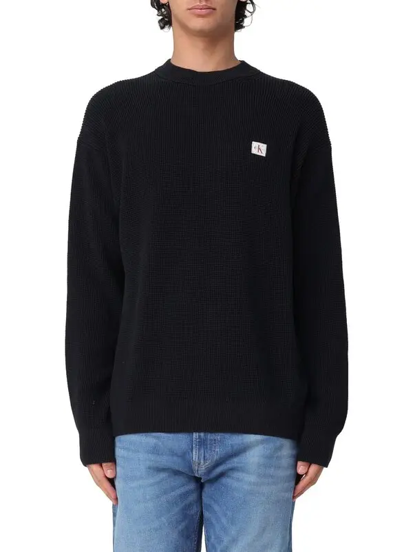 Calvin Klein Textured Crew Neck Pullover - Black