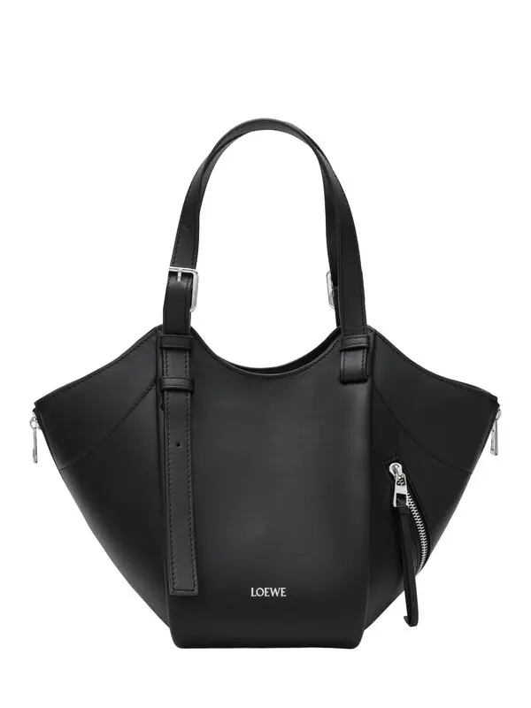 Loewe Calfskin Leather Hammock Flip Bag - Black