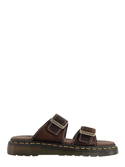 Dr. Martens Josef Leather Buckled Sandals - Dark Brown Grizzly