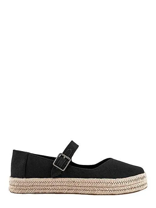 Toms Carolina Canvas Mary Jane Espadrilles - Black
