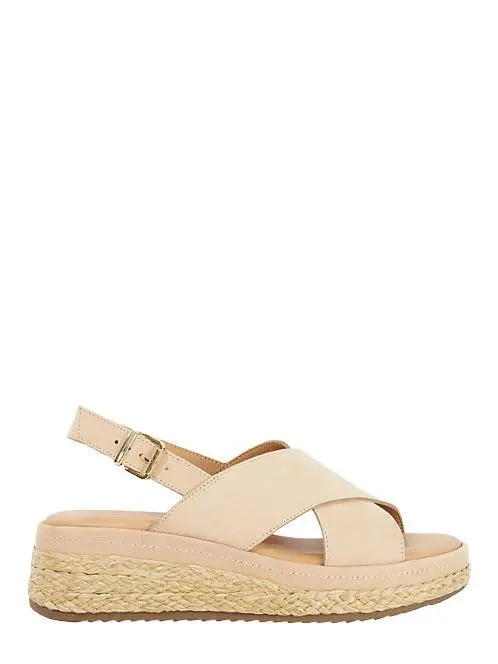 DUNE Kiya Nubuck-leather Flatform Sandals - Blush Nubuck