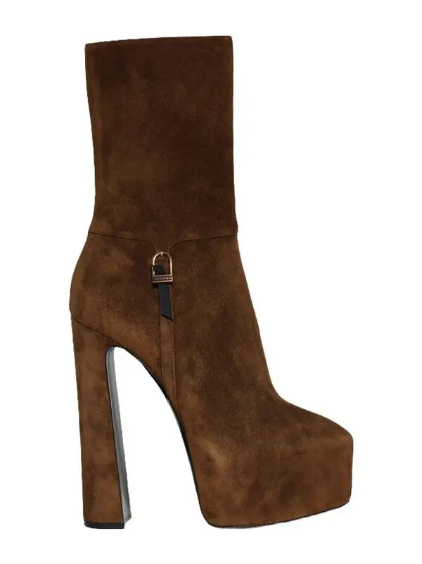 Saint Laurent Tria Platform Boots - Brown