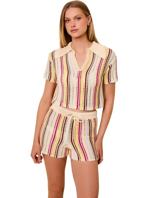 Solid & Striped Scarlett Top Ladder Knit Symi - Stripe