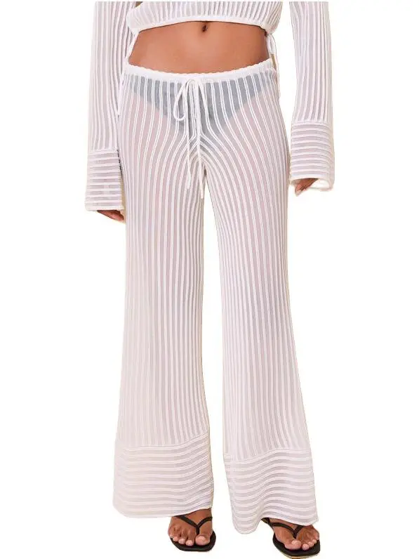 Solid & Striped Athena Ottoman Stripe Pant - White