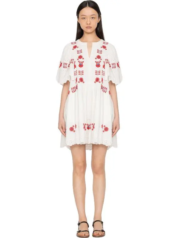Sea Catharina Embroidered Mini Dress - White