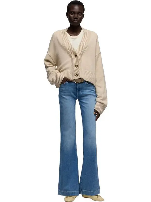7 For All Mankind Dojo 36 In Slim Illusion Haven Wide Leg Jeans - Blue