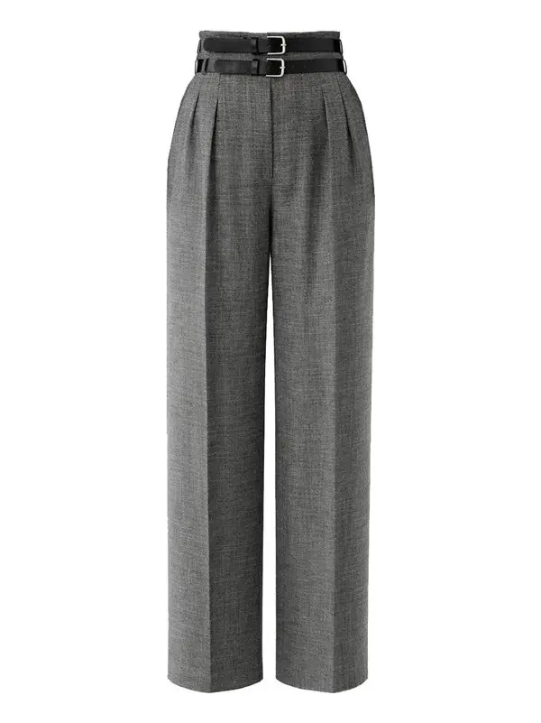 EXQUISE Albus Belted Tailored Pants - Grey