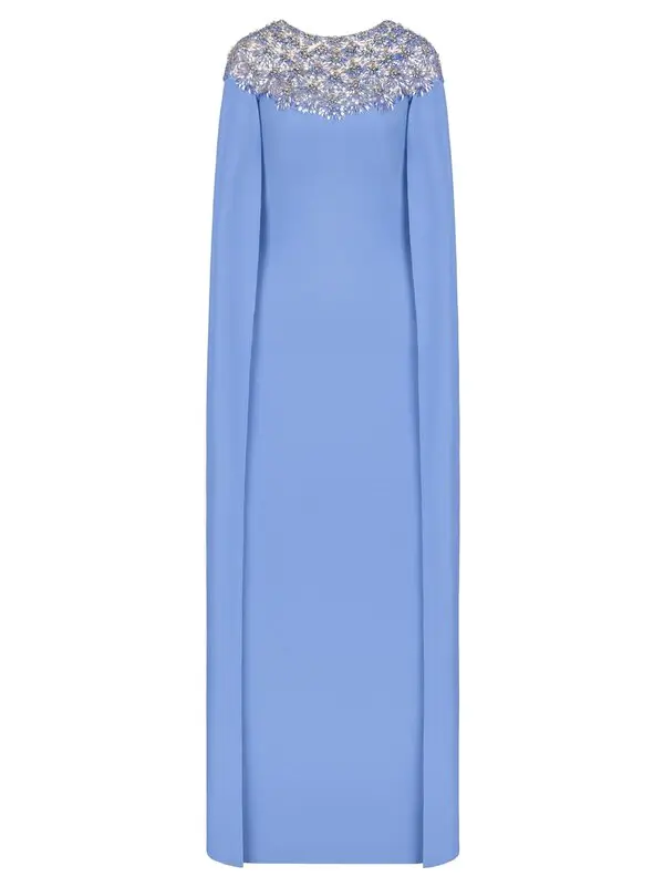 Oscar De La Renta Crystal & Glass Embroidered Caftan - One-color