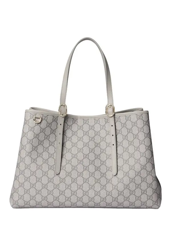 Gucci Gg Emblem Large Tote Bag - Grey