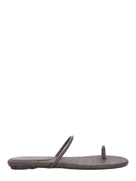 ST. AGNI Woven Minimal Slide Sandals - Coffee