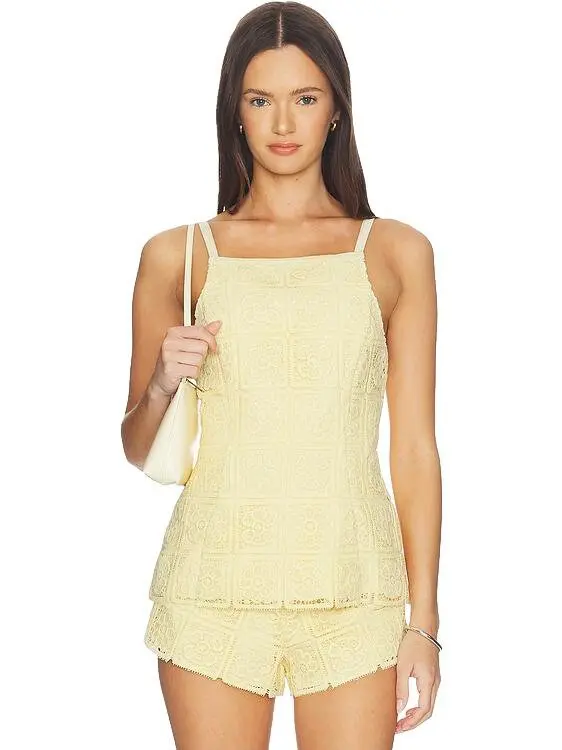 Amanda Uprichard X Alaska Lace Top - Cornsilk
