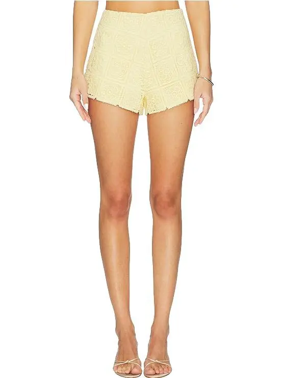 Amanda Uprichard X Cara Lace Shorts - Cornsilk
