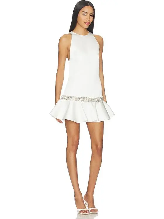 Retrofete Caelie Embellished Trim Dress - White