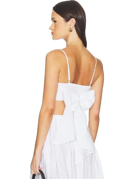 Susana Monaco Linen Tie Back Top - Sugar